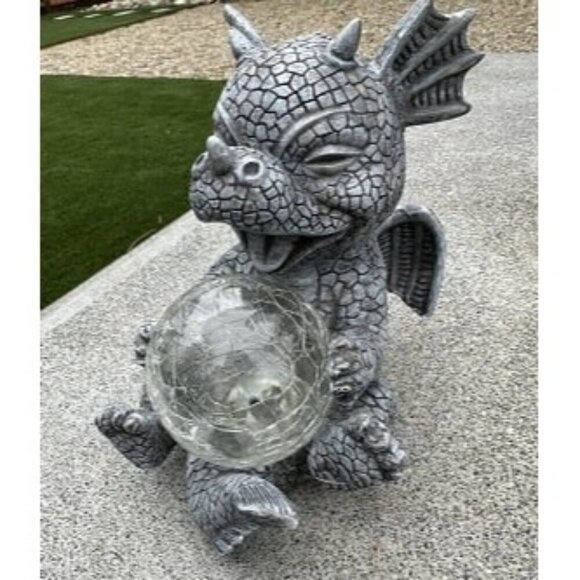 Accents | New Garden Dragon Statues Adorable Baby Resin Dragon ...